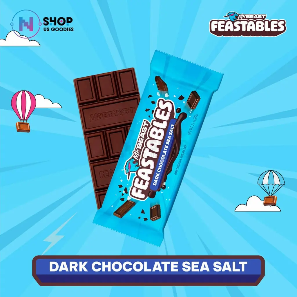 Feastables MrBeast Dark Chocolate Sea Salt Bar (2.1oz Bar) | NOMART