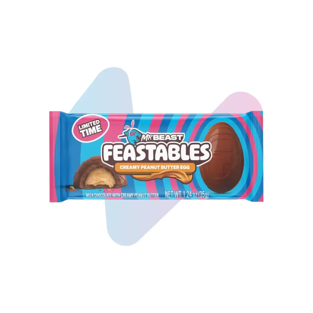 Feastables MrBeast Creamy Peanut Butter Egg Chocolate (1.24oz Pack ...